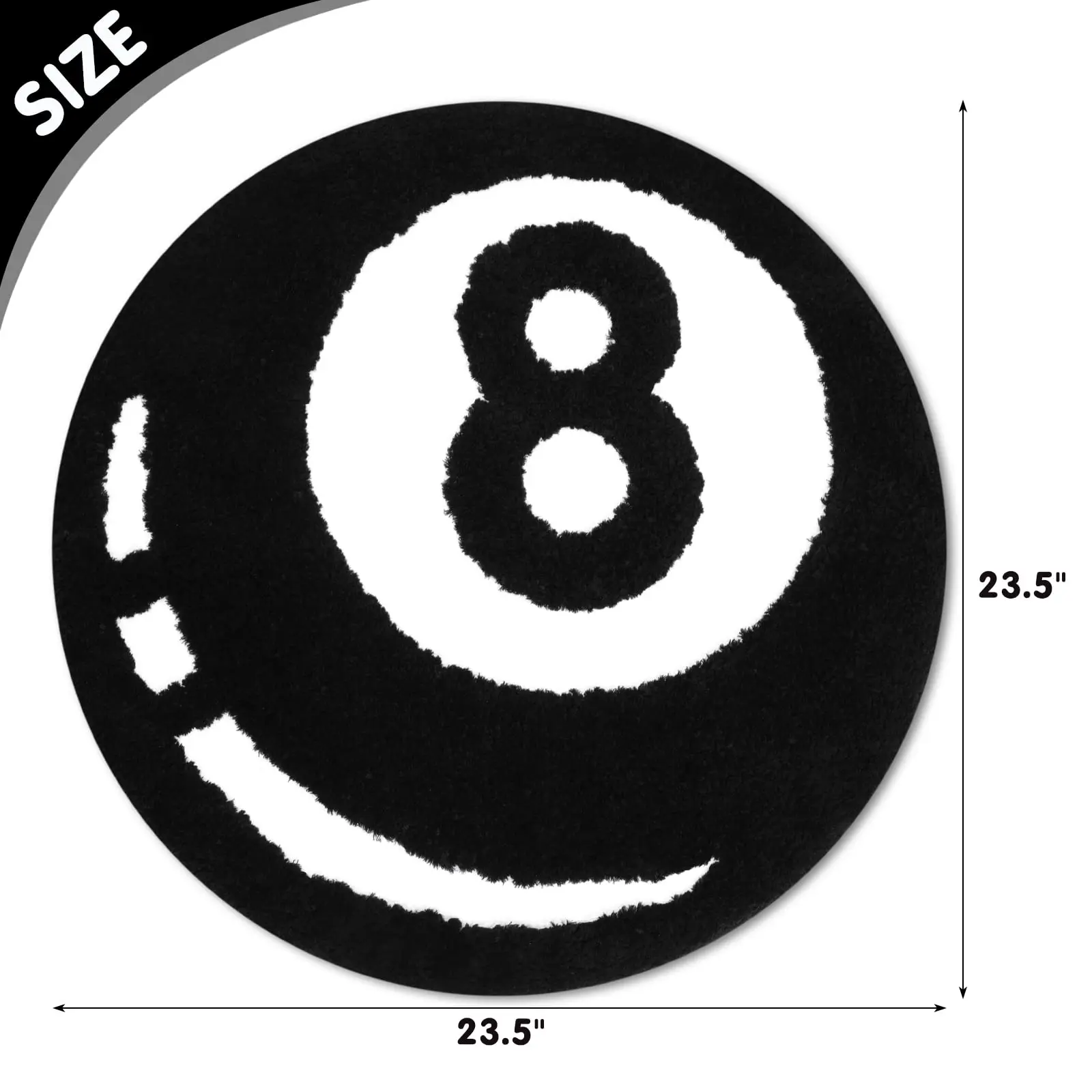 8 Ball Tufted Rug Billiards Bath Mat Fun Baby Play Mat for Bedroom ...