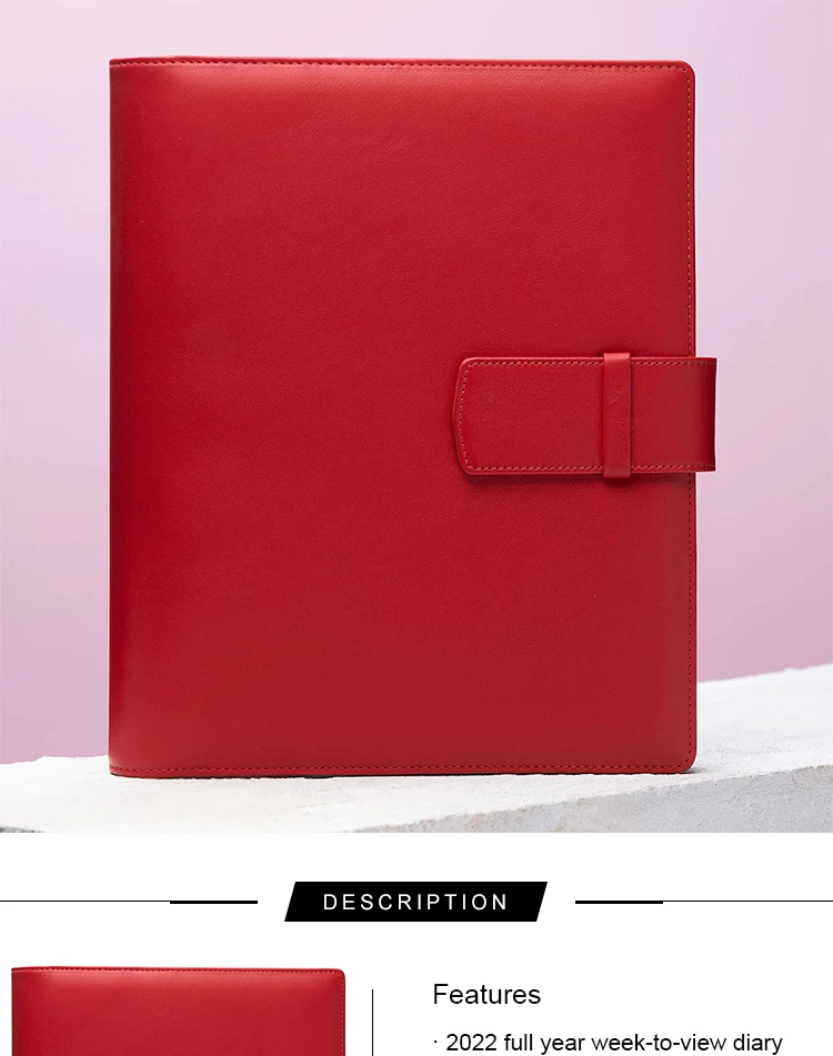 Custom Luxury PU Leather A5 Notebook Binder - 6 Ring