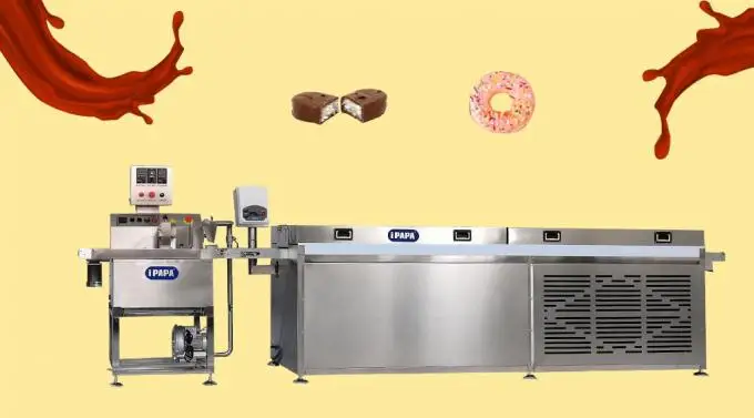 Full Automatic Chocolate Coating Machine with Cooling Tunnel