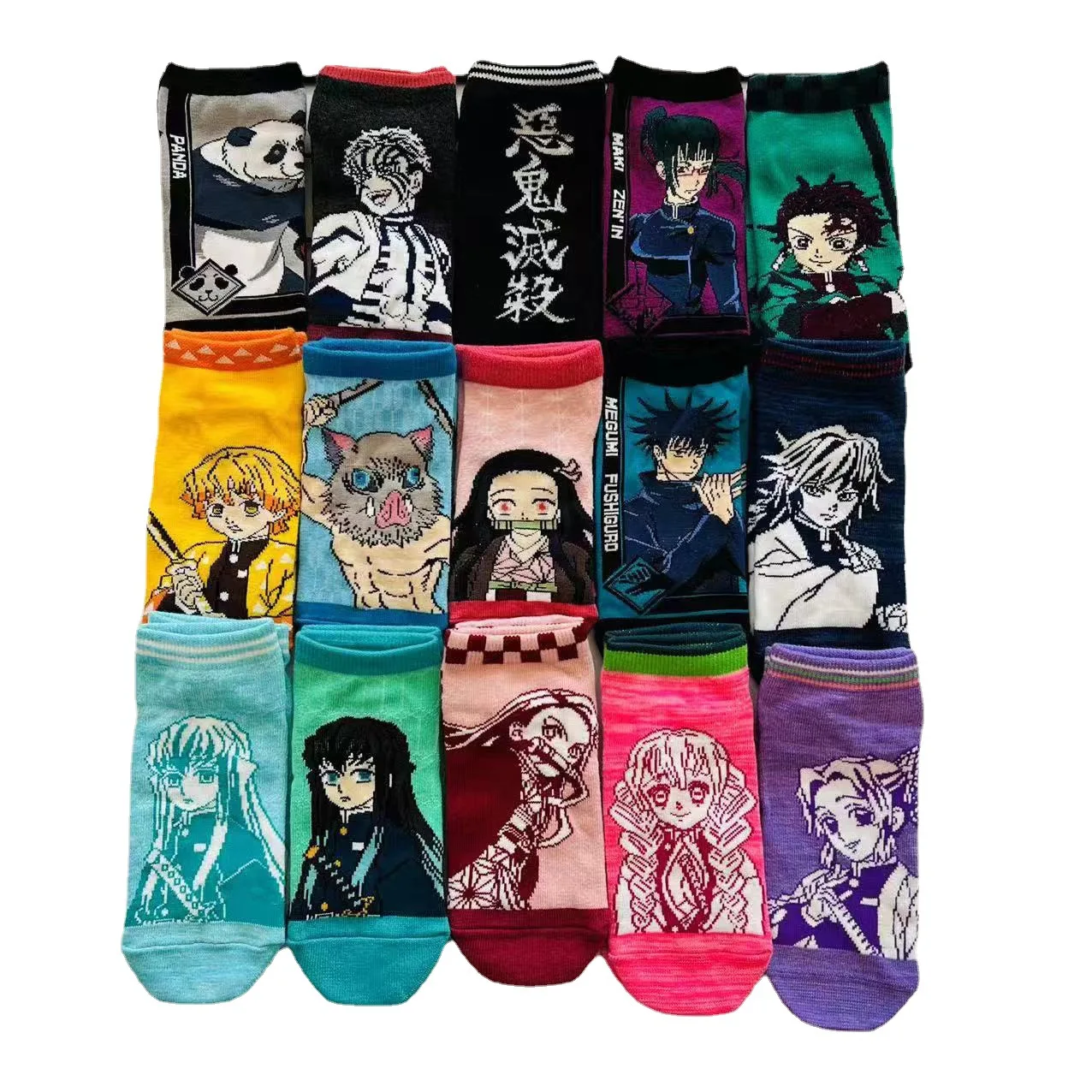 Tanjiro Zenitsu Kamado Inosuke Character Costume Goku Crew Socks for ...