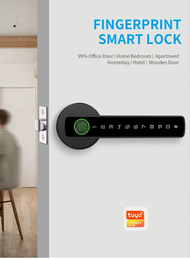 Tuya Biometric Fingerprint Smart Door Lock Password Electronic Digital ...
