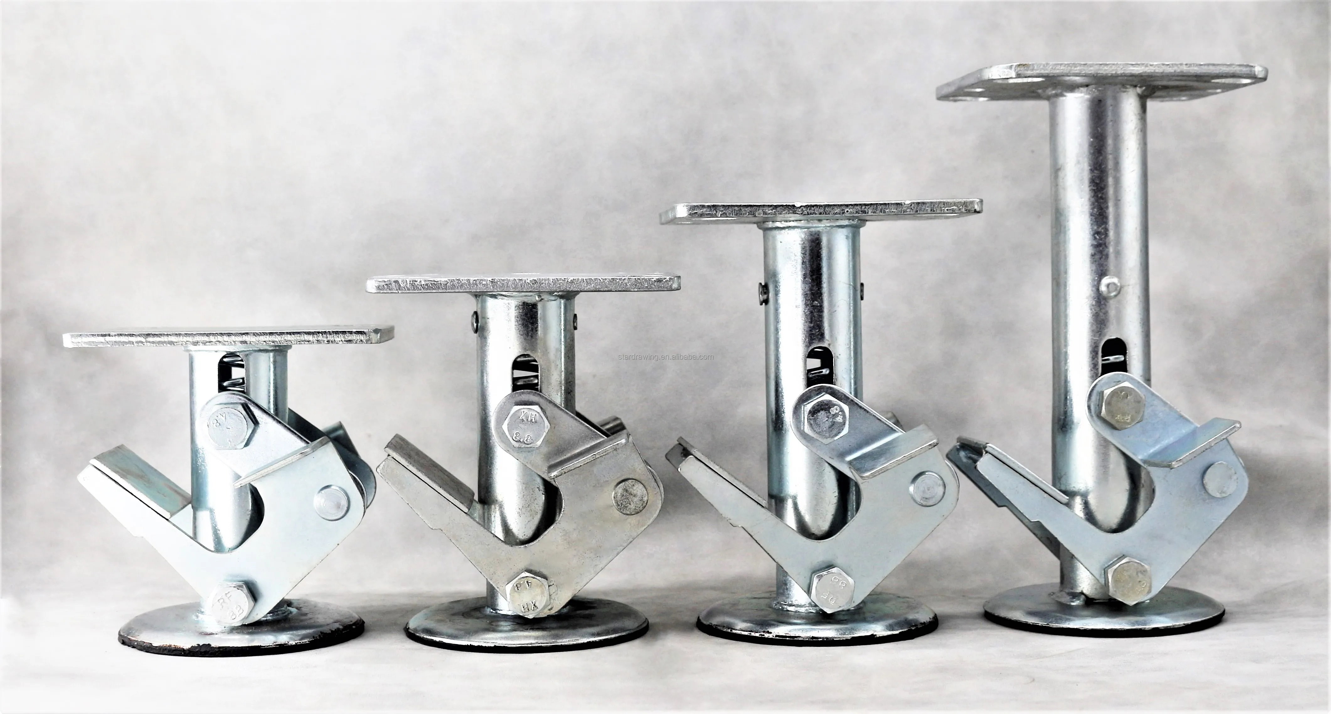 SS Foot Operated 8 Inch Caster Floor Lock - Non-Slip Rubber