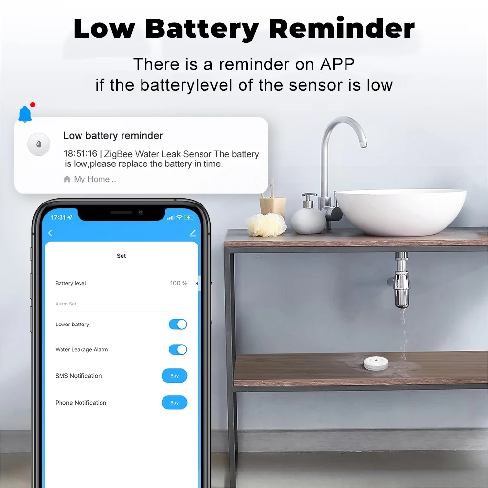 SMATRUL Smart Life Water Leakage Sensor - App Linkage Alarm