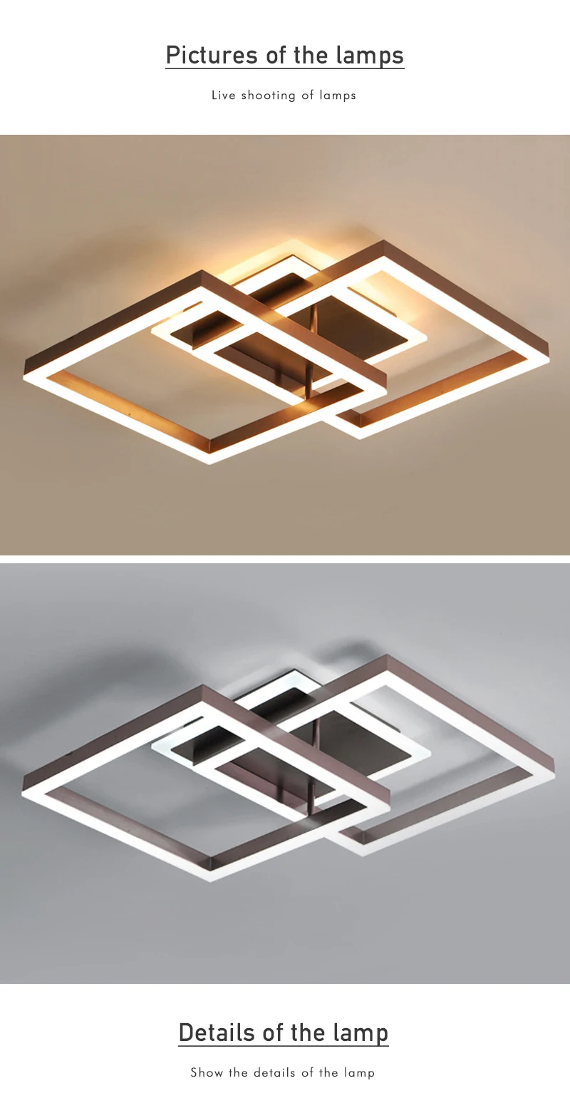 Acrylic Modern Simple Living Room Square Shape Living Room Lighting ...
