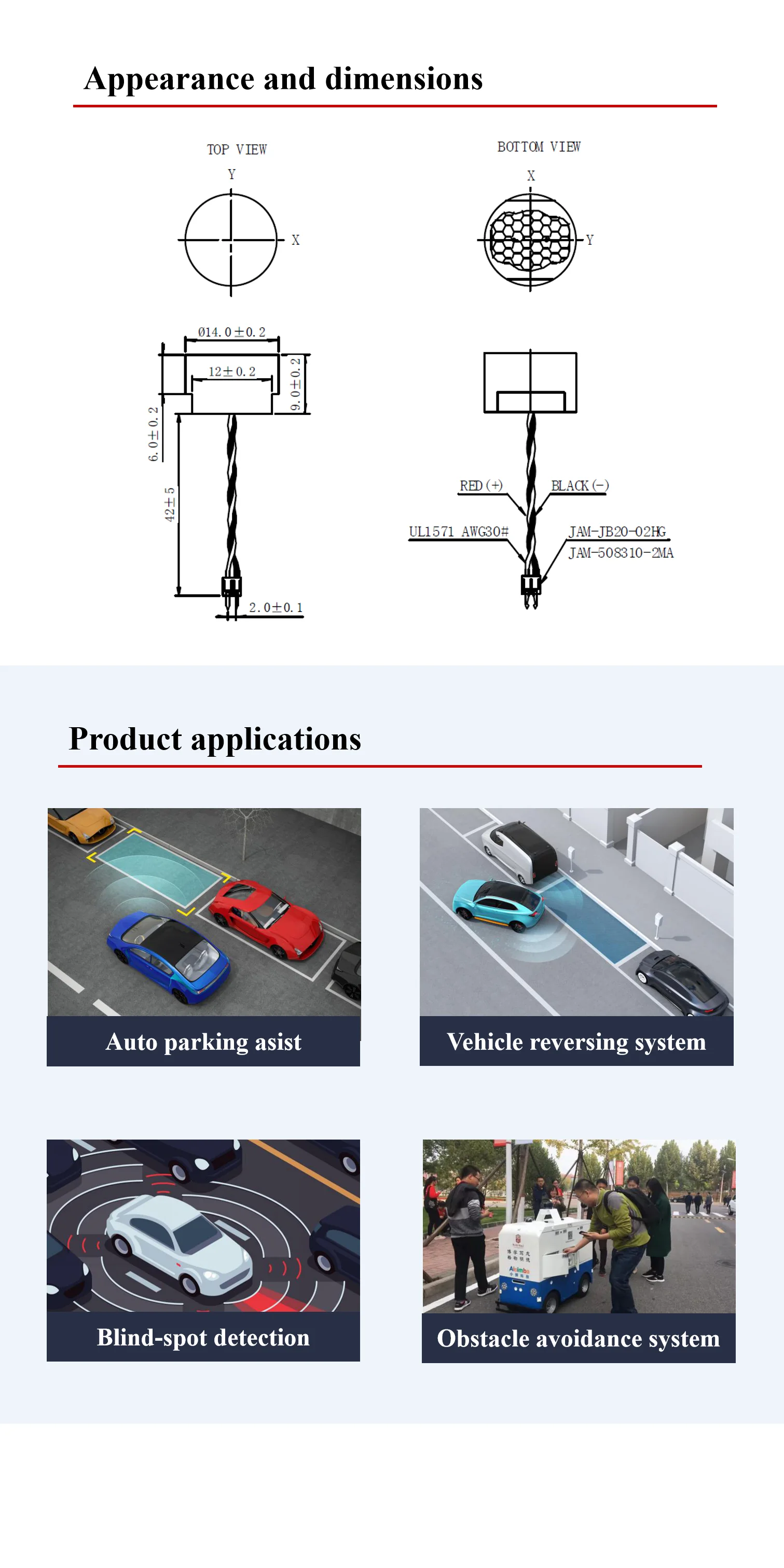 Ultrasonic Sensor Piezoelectric Ultrasonic Waterproof Sensor 14.0mm ...