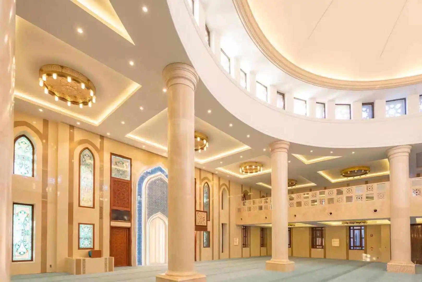 Customized Mosque Building Design - White Limestone Marble