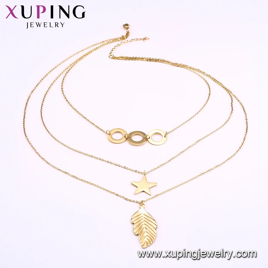 XUPING Necklace-00944 - 14K Gold Plated Stainless Steel