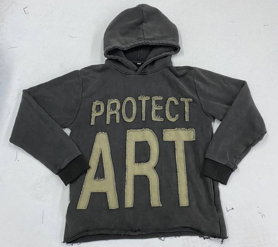 Custom Vintage Crop Hoodie - Distressed Embroidery Patches