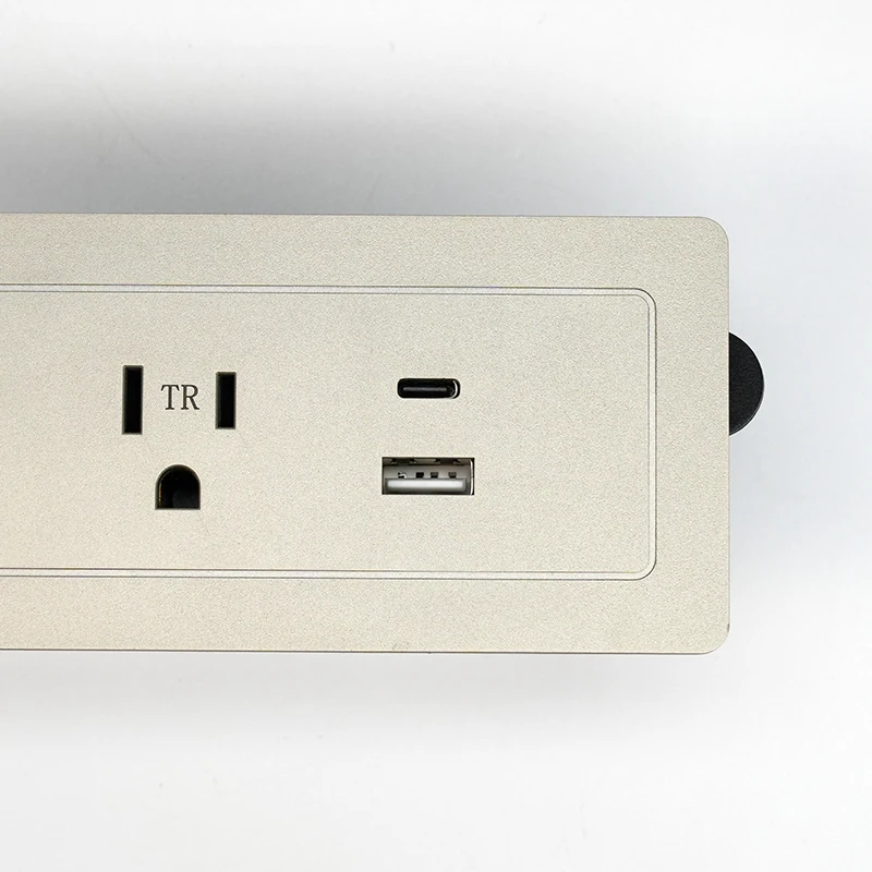 Golden New US Recessed Desk Power Outlet with USB C