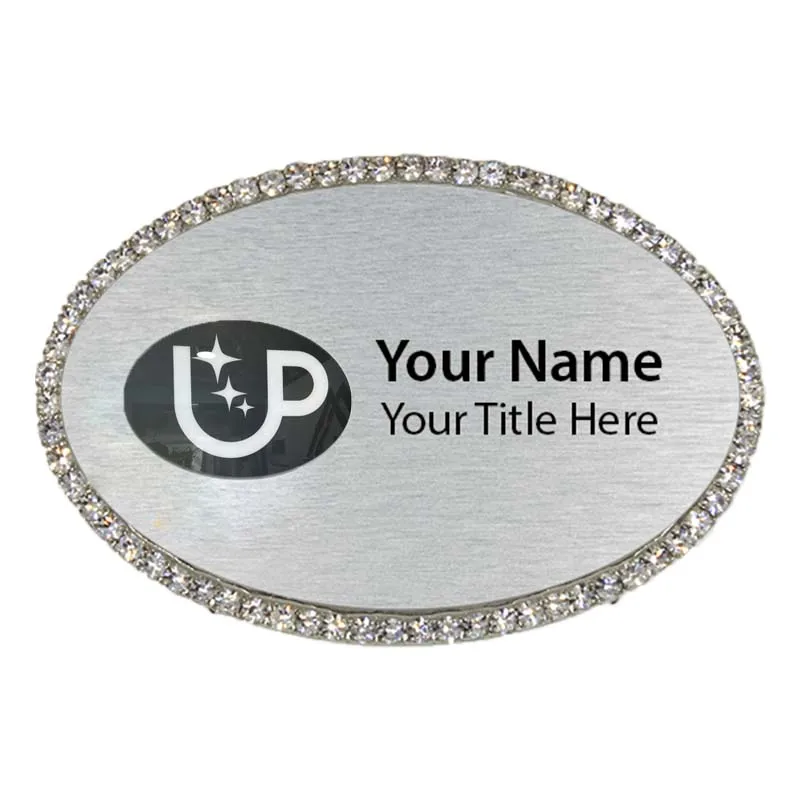 Custom Metal Enamel Pin Souvenirs Employee Engraved Oval Full Color ...