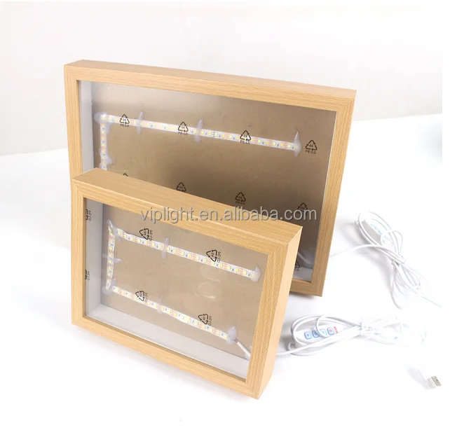 Factory Led Art Frames Real Glass Digital Photos Led Light Colorful ...
