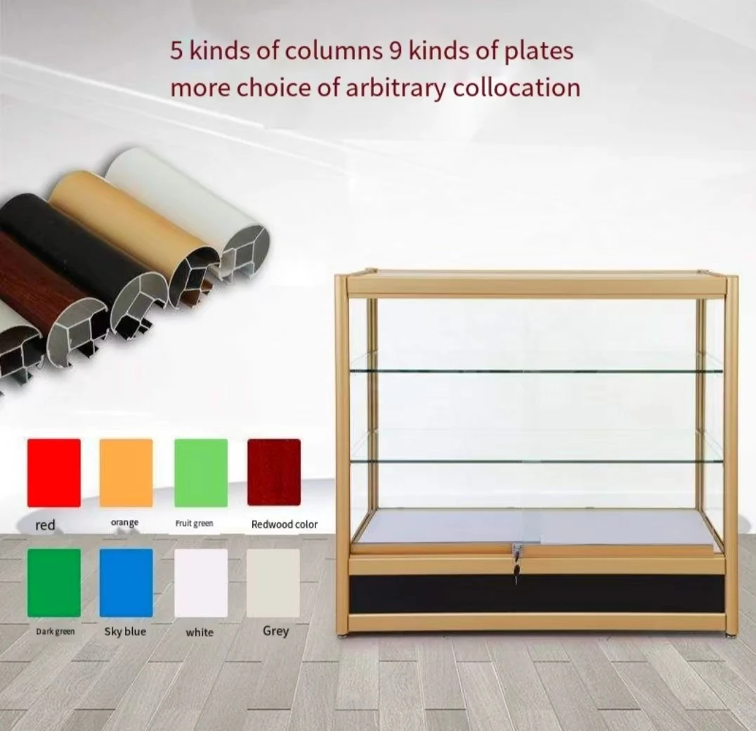 70'' Extra Vision showcase Display Cabinet MDF Tempered Glass Slide ...