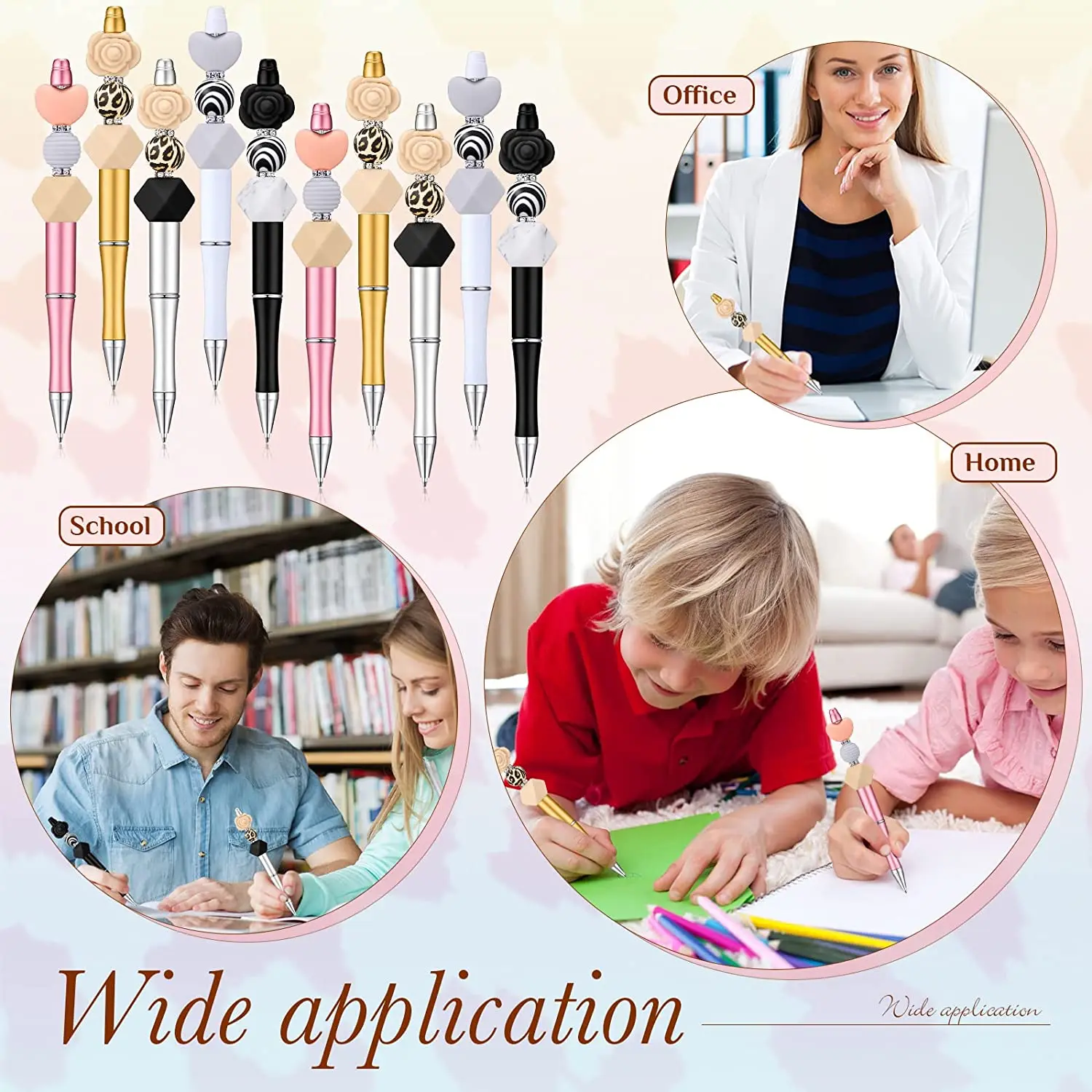 Chenkai Diy Bead Pen Plastic Beadable School Office Writing Supplies Stationery Wedding Gift ...