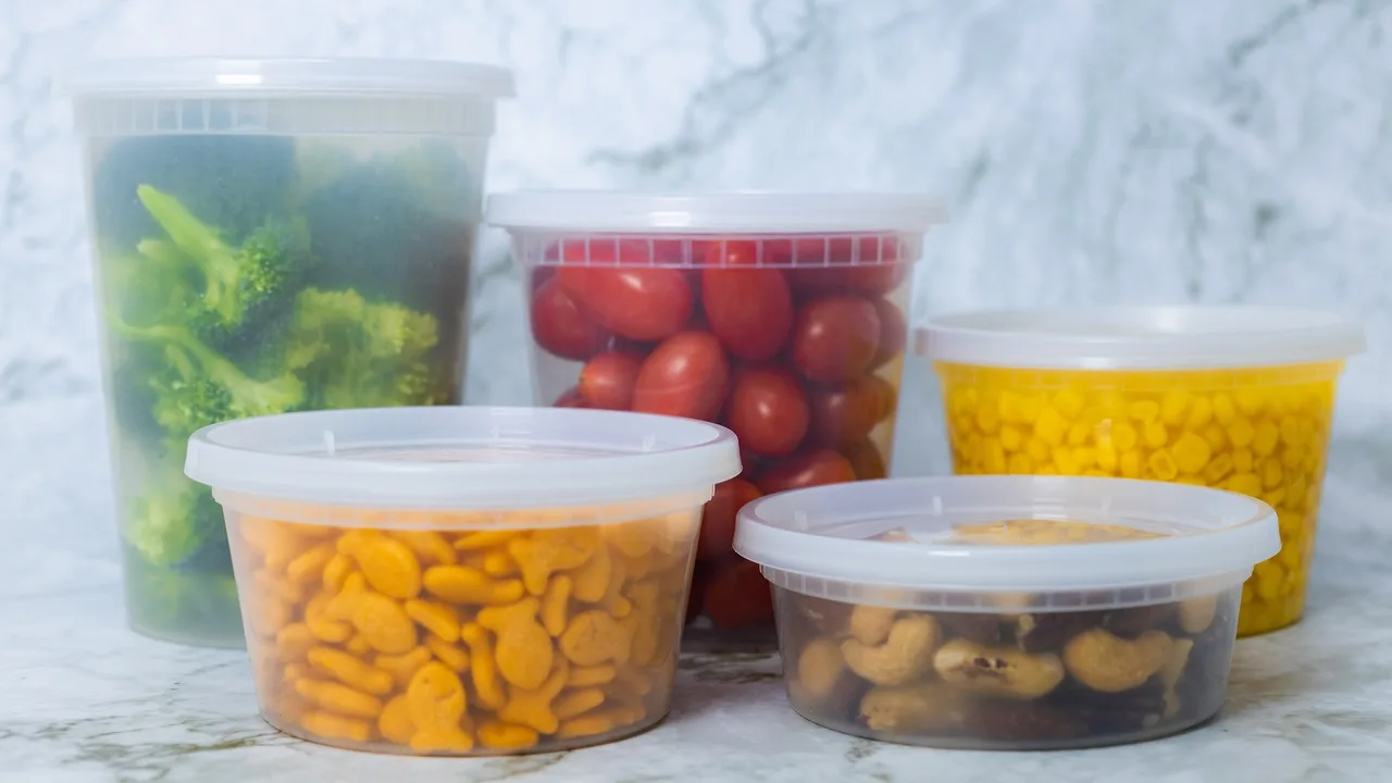 16oz Plastic Airtight Deli Container Round Shape Take Out Food ...