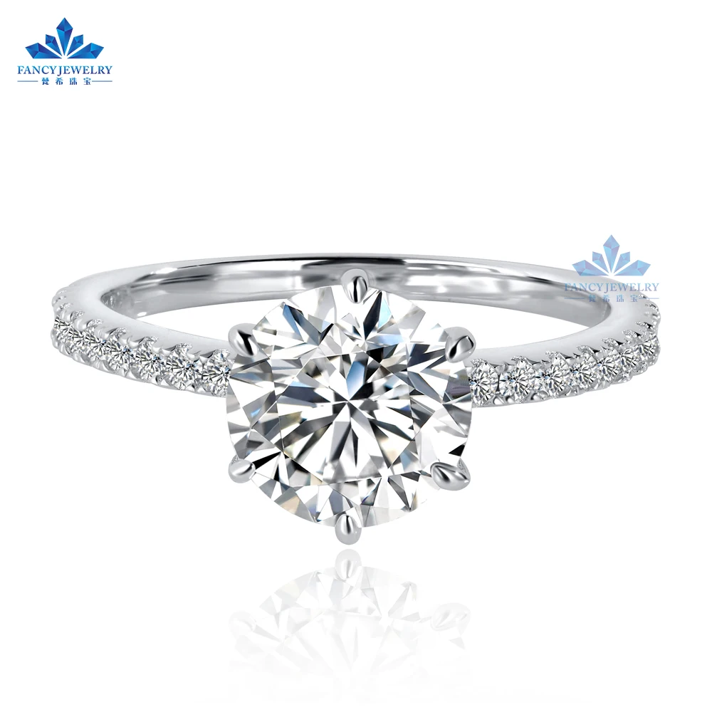 Fine Single Sample Style Diamond Rings 18k White Gold With 1ct Round ...