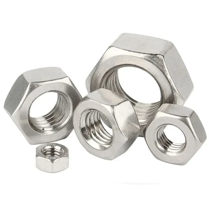 Din934 M3 A4-70 316 Stainless Steel Hexagon Nut With White Wash Finish ...