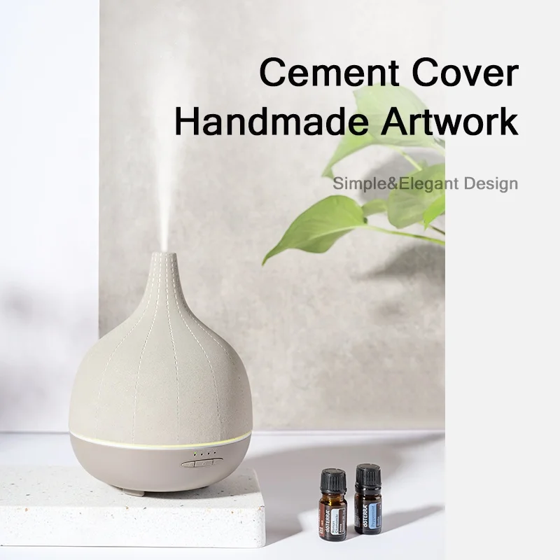 Ellestfun Cement Aroma Diffuser - Warm Light Timer Stone