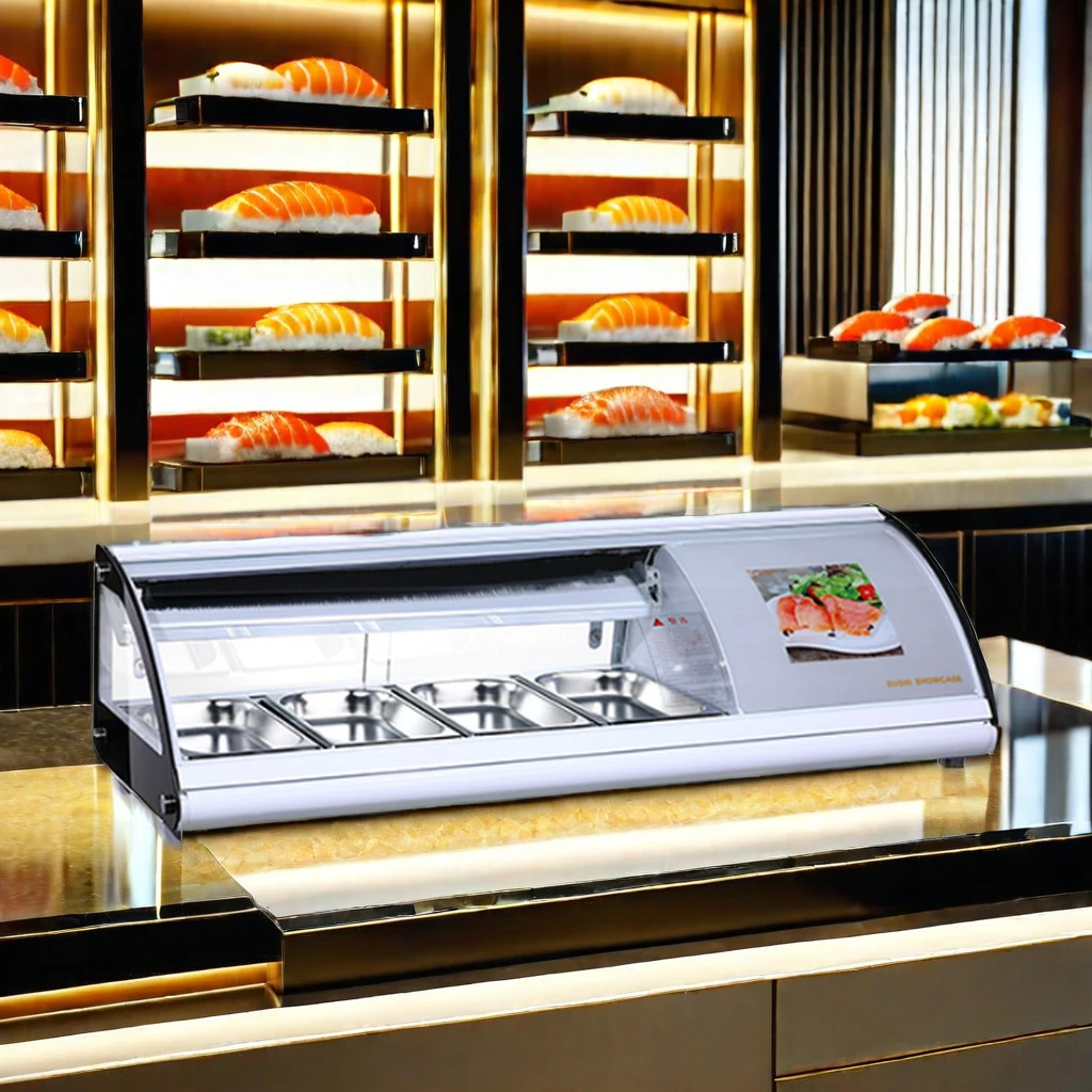 sushi showcase food display refrigerated showcase countertop display ...