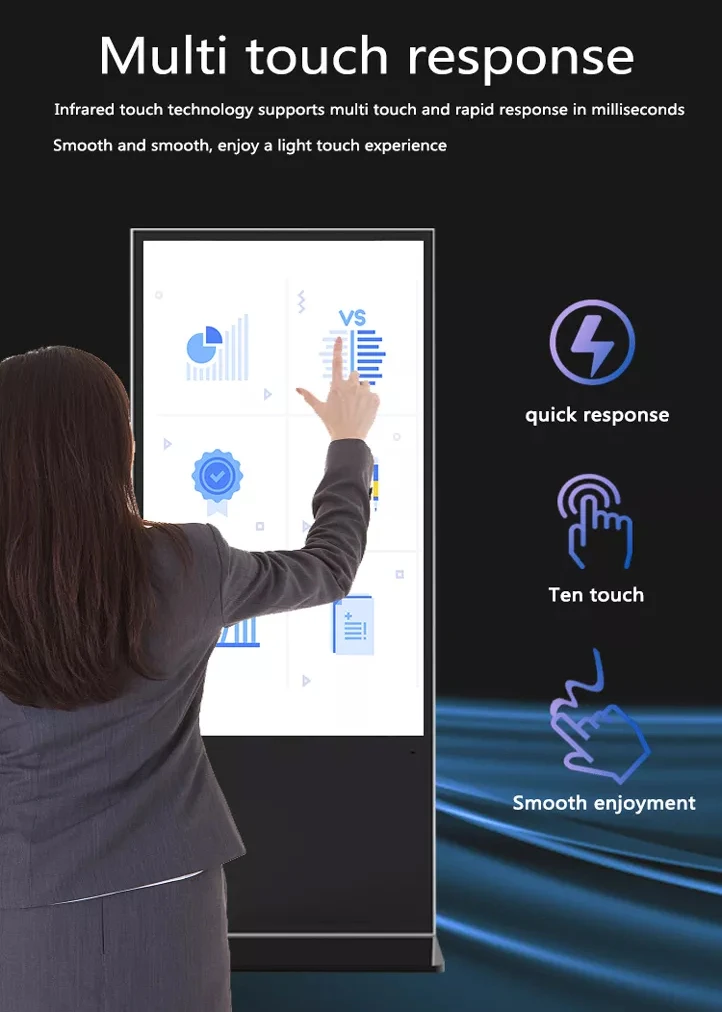 Touch Screen Totem Stand Digital Vertical Lcd Signage Display Kiosk ...