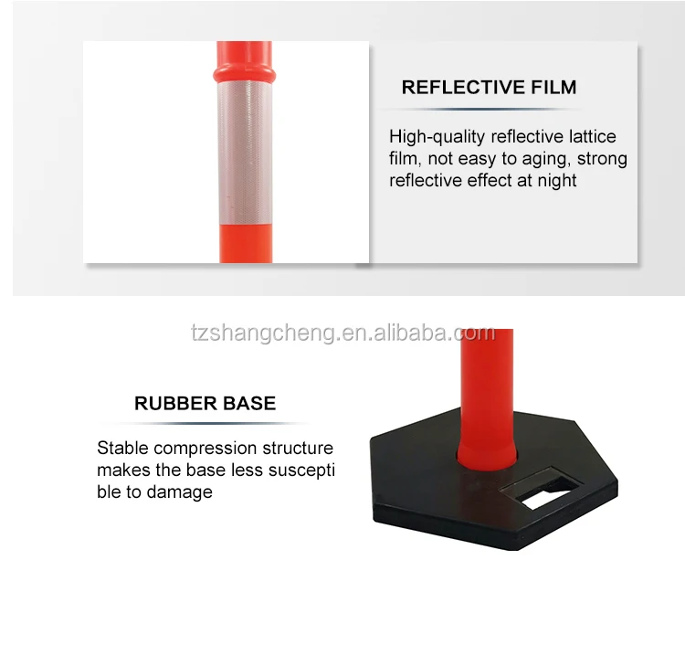 1100 X 95mm T-top Post Delineator 6.8kg Flexible Reflective Sign Post ...