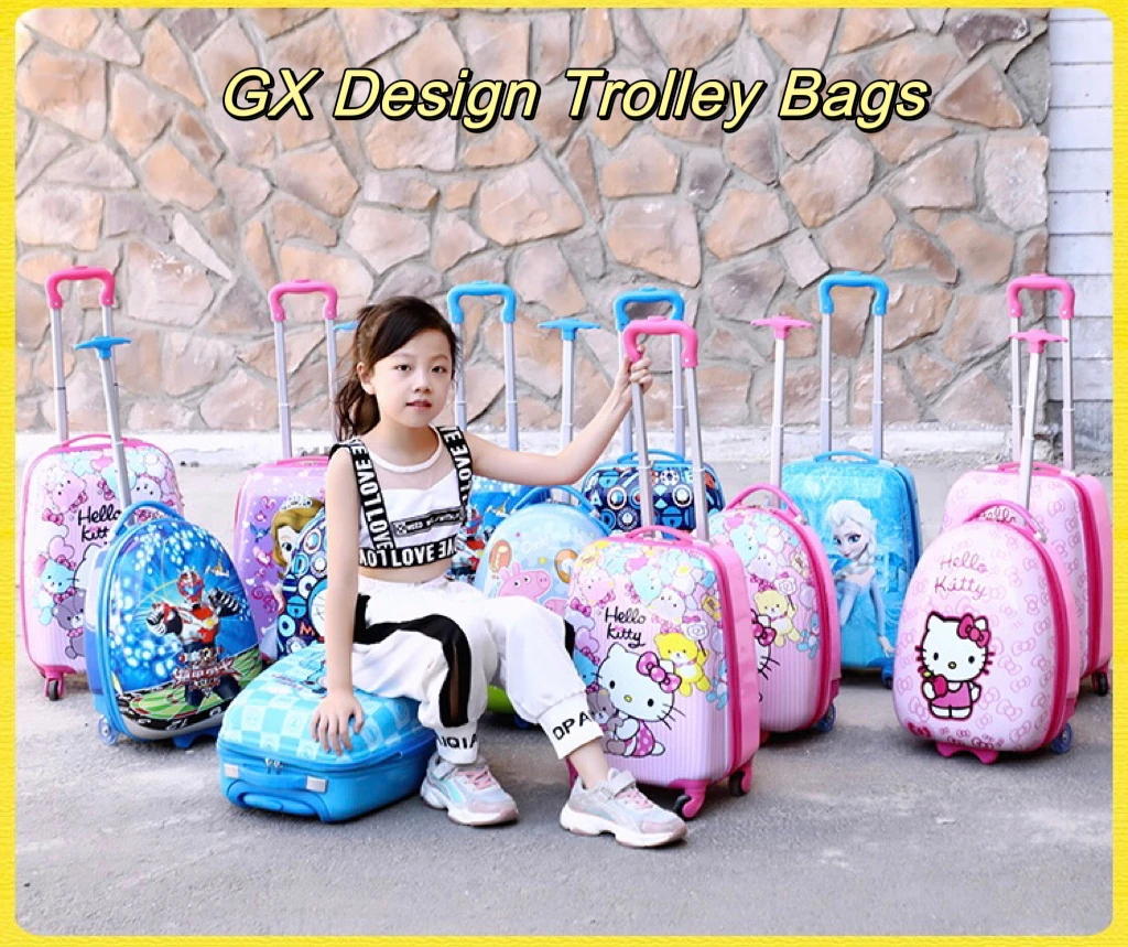Gx Custom Hard Travelling Children Bags Trolley Luggage Backpack Trolly ...