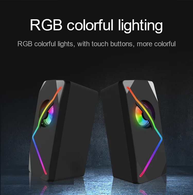 Usb Powered Mini Rgb Gaming Ser 2.0 Wired Touch For Pc Laptop Powerful ...