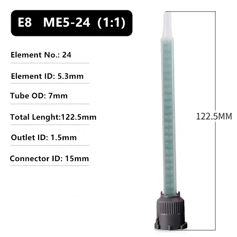 ME05-24(1:1) 方形绿色静态混合器ab胶混合尖端塑料混合喷嘴，用于50毫升1:1 & 2:1 AB环氧树脂| Alibaba.com