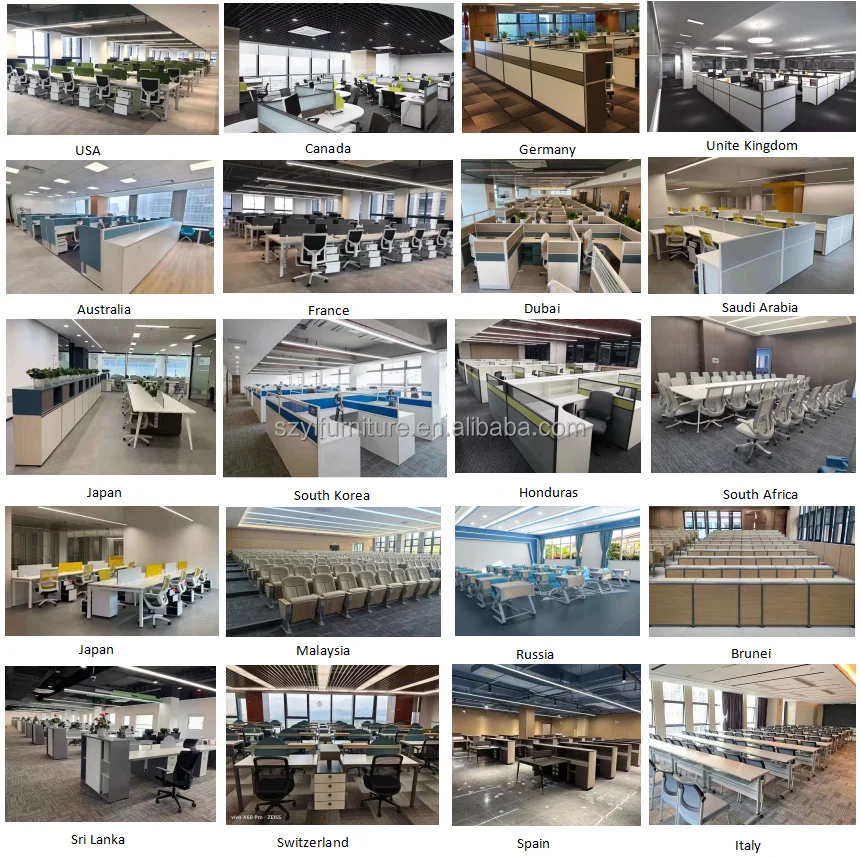 Customized Staff Office Table Design White Office Desk Furniture Modern ...
