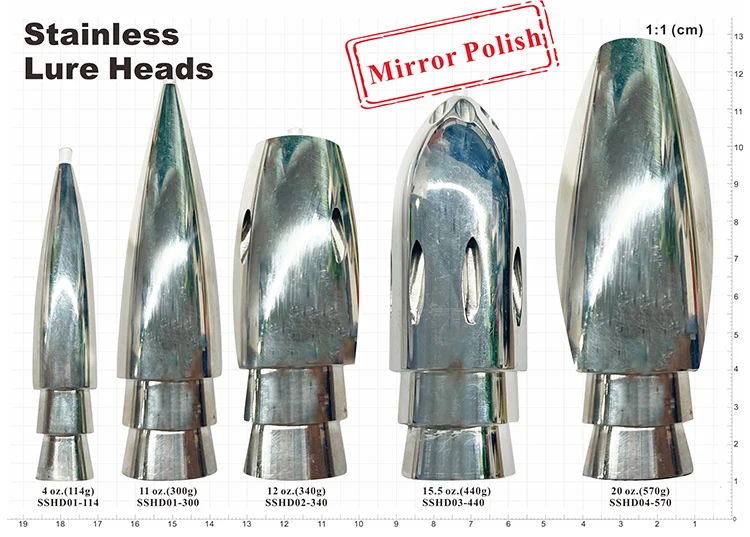 Resin Head Trolling Lures Octopus Skirts Baits Saltwater Big Game ...