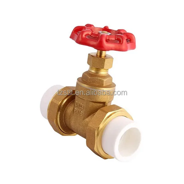 DN20 DN25 Brass PPR Gate Valve Tap Water Double Union Copper Gate Valve