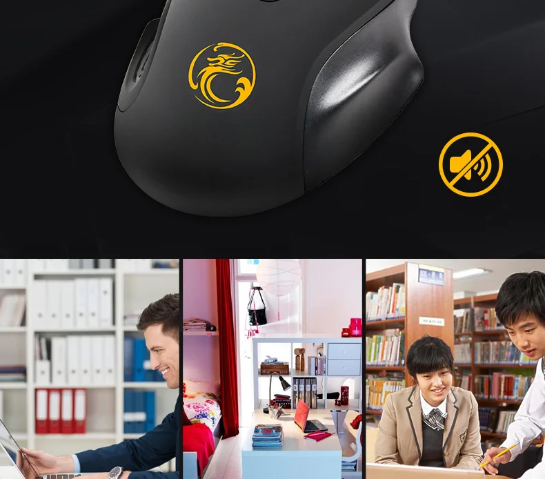 IMICE G1800 Silent Wireless Mouse with USB Dongle, Red Color