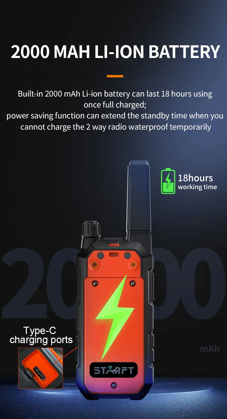 Starft T517 Frs Radio Waterproof Heavy Duty License-free Walkie Talkies ...