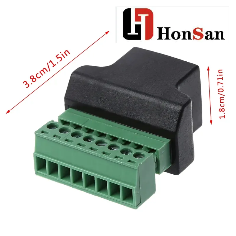 8 Pin Connector Ethernet Cable Rj45 Female To Screw Terminal Extender ...