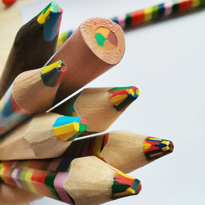Multi-color magic lead pencil wooden jumbo size mixed color lead pencil ...