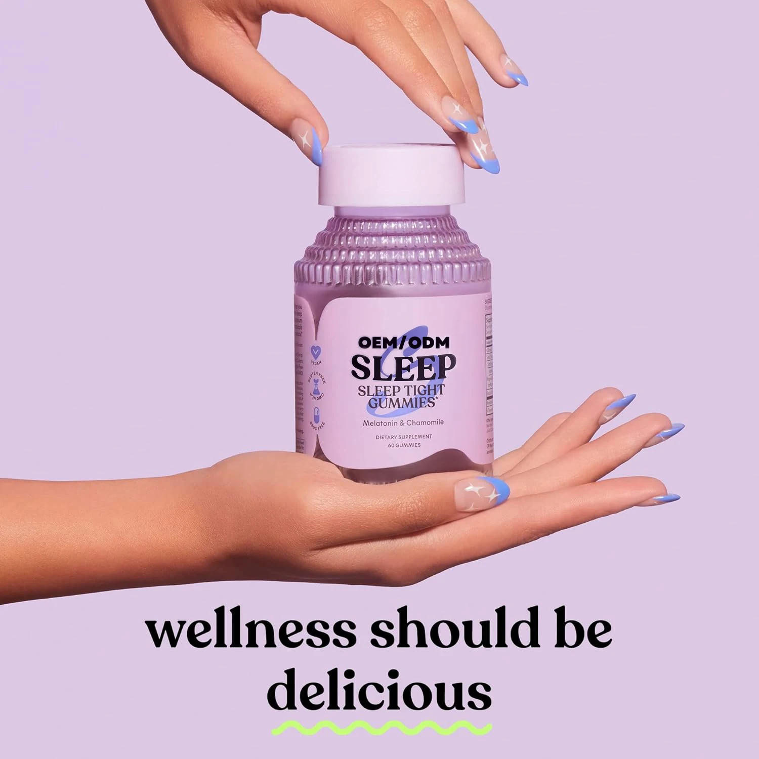 Vegan Drug-free Nighttime Sleep Aid Sleep Gummies 5mg Melatonin ...