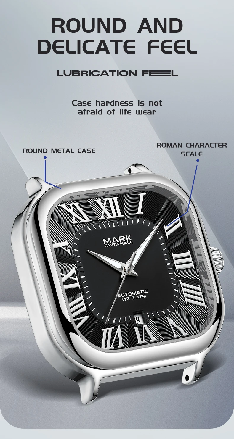 Mark Fairwhale Classic Square Luxury Watch for Men