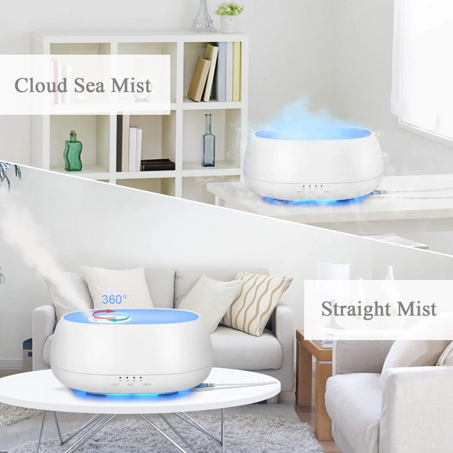 500ml Essential Oil Ultrasonic Air Humidifier Organic Aroma Diffuser ...