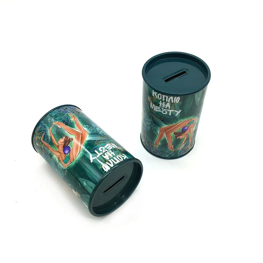 Wholesale Round Metal Coin Bank Gift Tin For Kids Empty Round Money ...