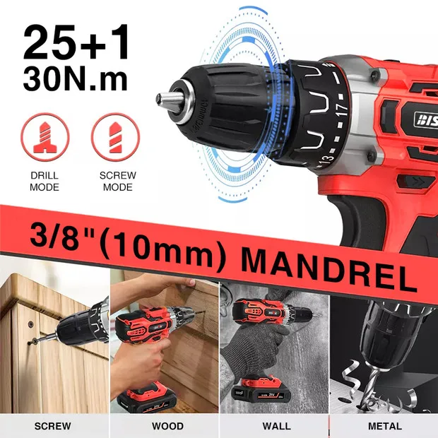 Bison 18v 20v Custom Hand Drill Machine Lithium Battery Power Tools ...