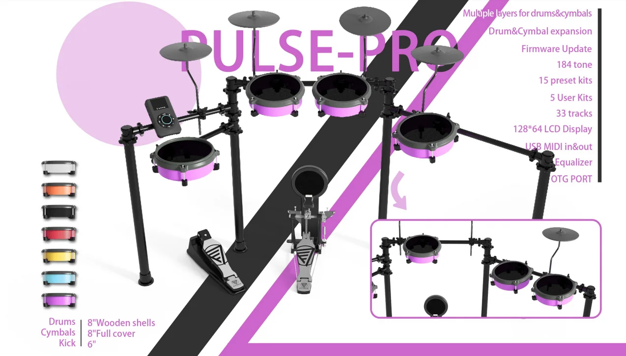 E-force Pulse Pro - High Quality Portable Drum Kits
