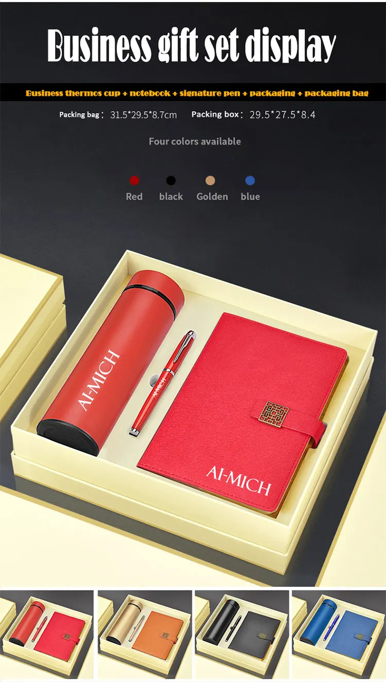 Luxury Notebook Corporate Gift Set With Led Thermos Flask Business ...
