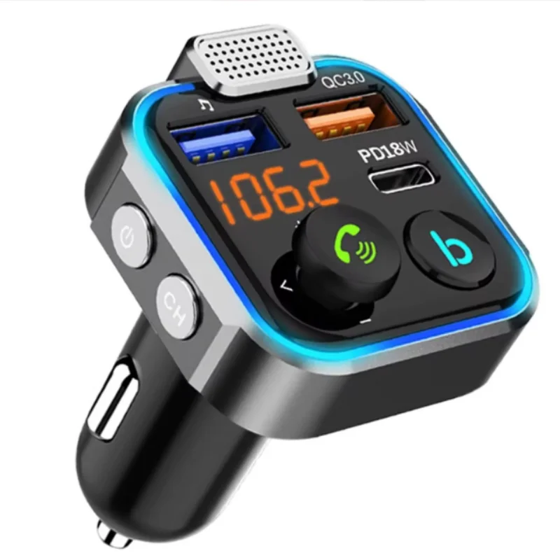 Fm Transmitter Modulator Car Wireless Bt5.0 Usb Fast Charger Auto Aux ...