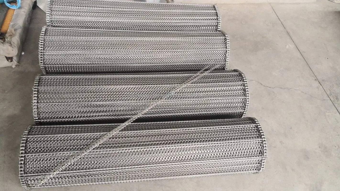 Inox Wire Ss304 Chain Link Wire Mesh Delivery Conveyor Belt For Cooling ...