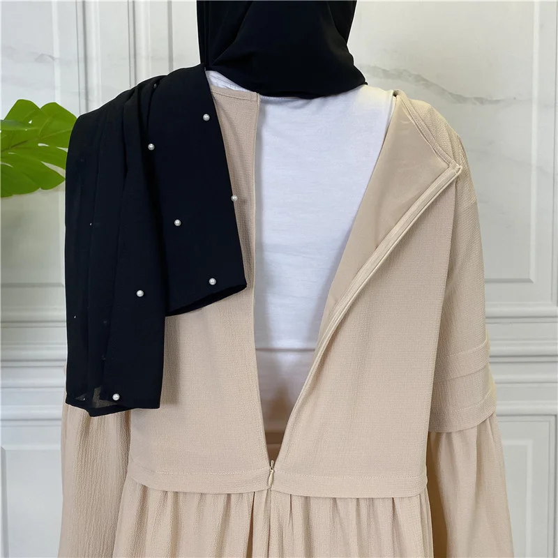 Popular Women Modest Abaya Muslim Dresses Turkish Cuffed Sleeve Dubai ...