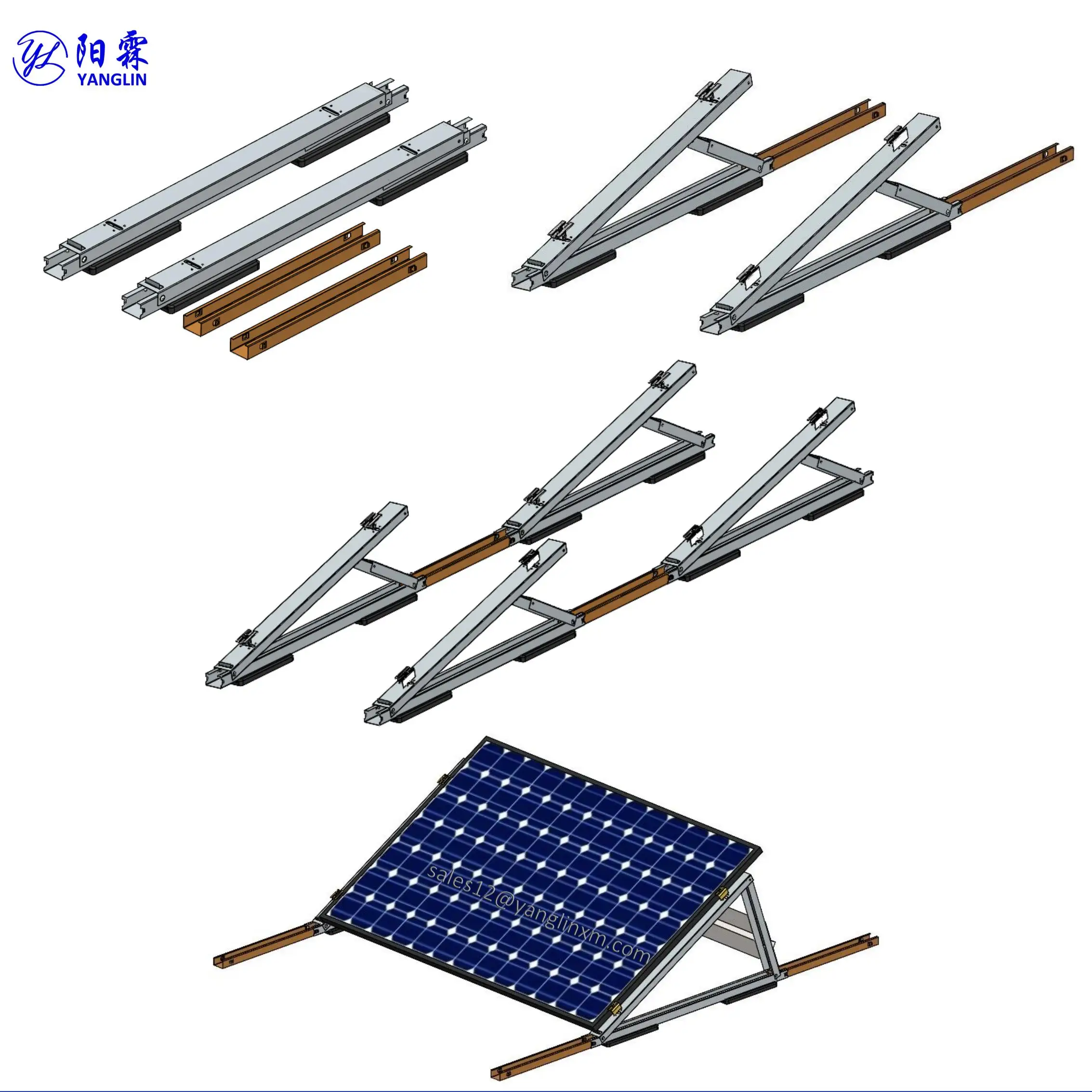 Magnelis Steel Solar Flat Roof Mounting Triangles Brackets for ...