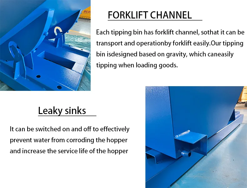 Factory Price Good Quality Garbage Disposal Steel Forklift Self Dumping ...