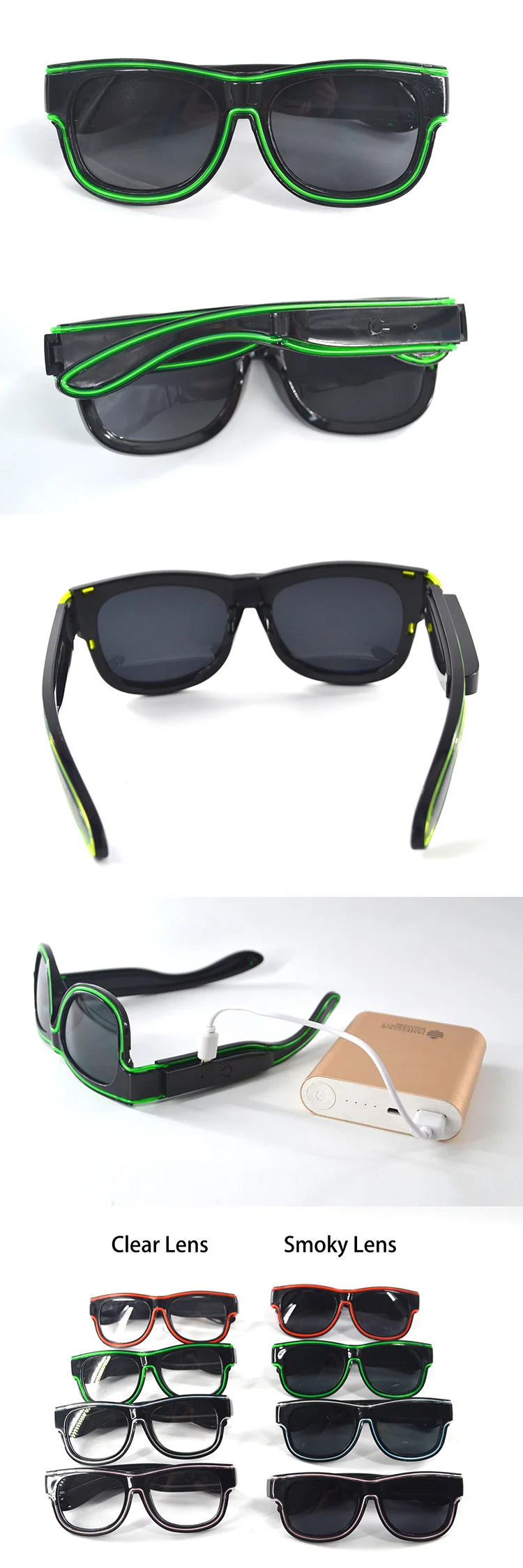 Glow In The Dark Glasses Fency LED Glasses For Adults, Bilaterally ...
