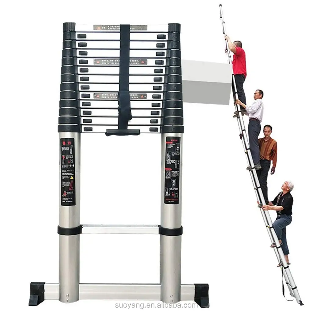 3.8m Aluminium Telescopic ladder Extension portable Multipurpose ...