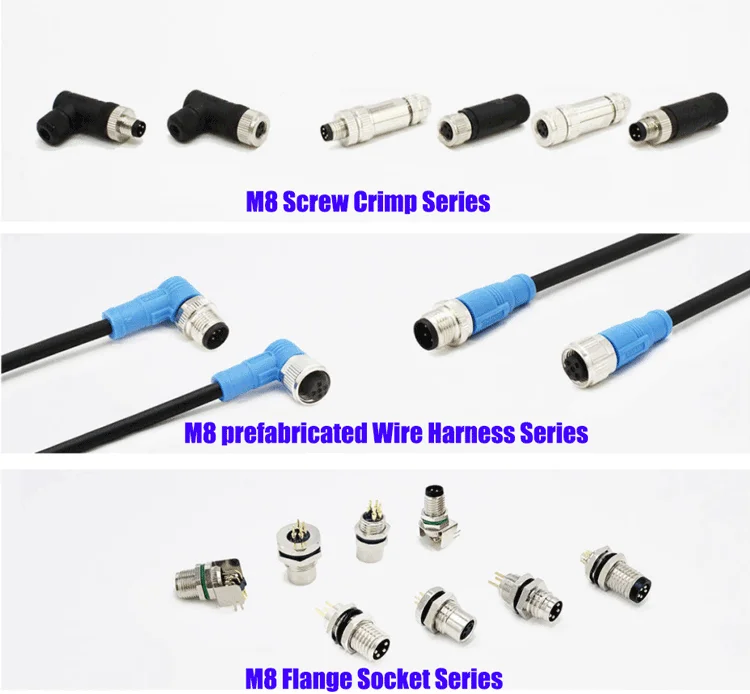Customized M5/M8/M12/M16 series A B C D X S Core connectors