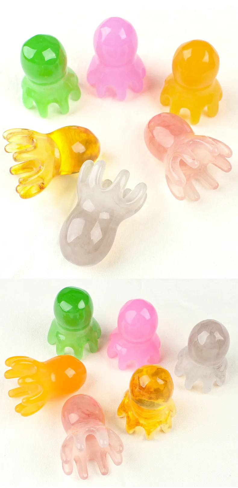 Resin Octopus Shape Head Massager - Meridian Scraping Tool